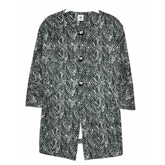 CAbi | Jackets & Coats | Cabi M Jacket Zig Zag Chevron Stripe Ponte ...